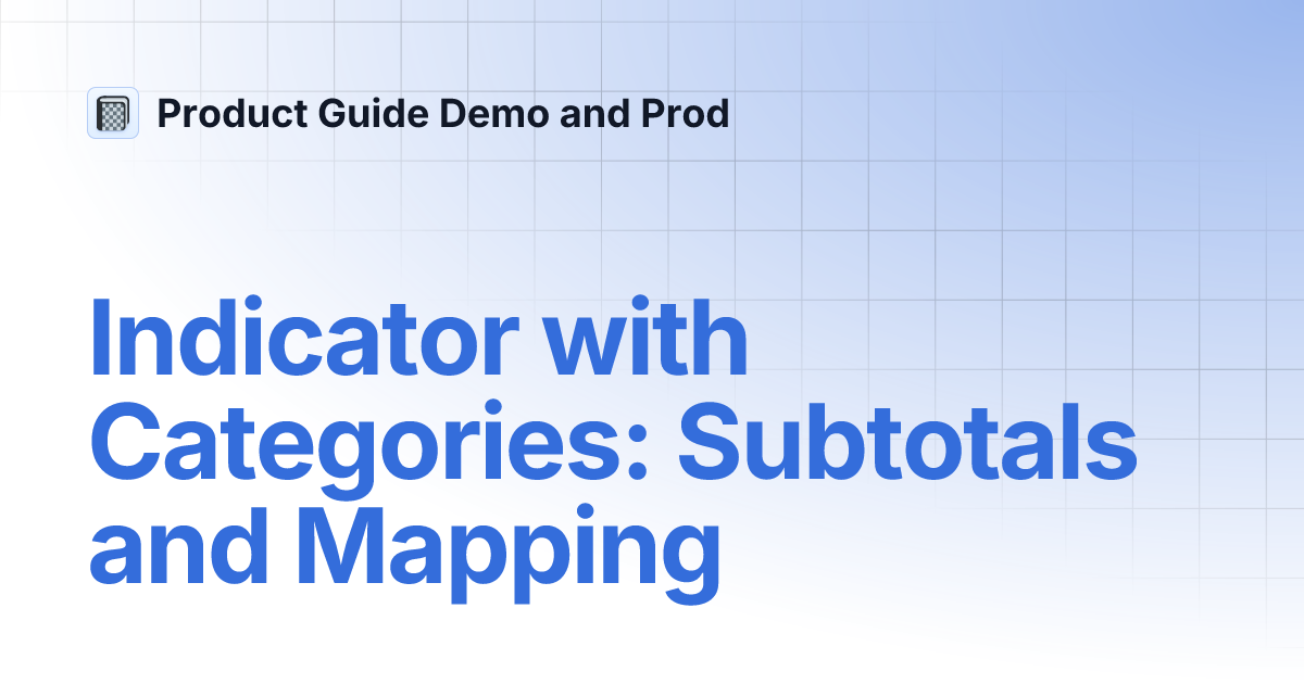 Indicator with Categories: Subtotals and Mapping | Product Guide Demo ...
