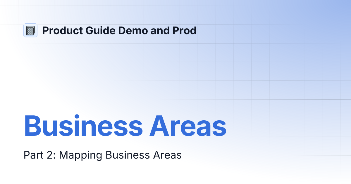 Business Areas | Product Guide Demo and Prod